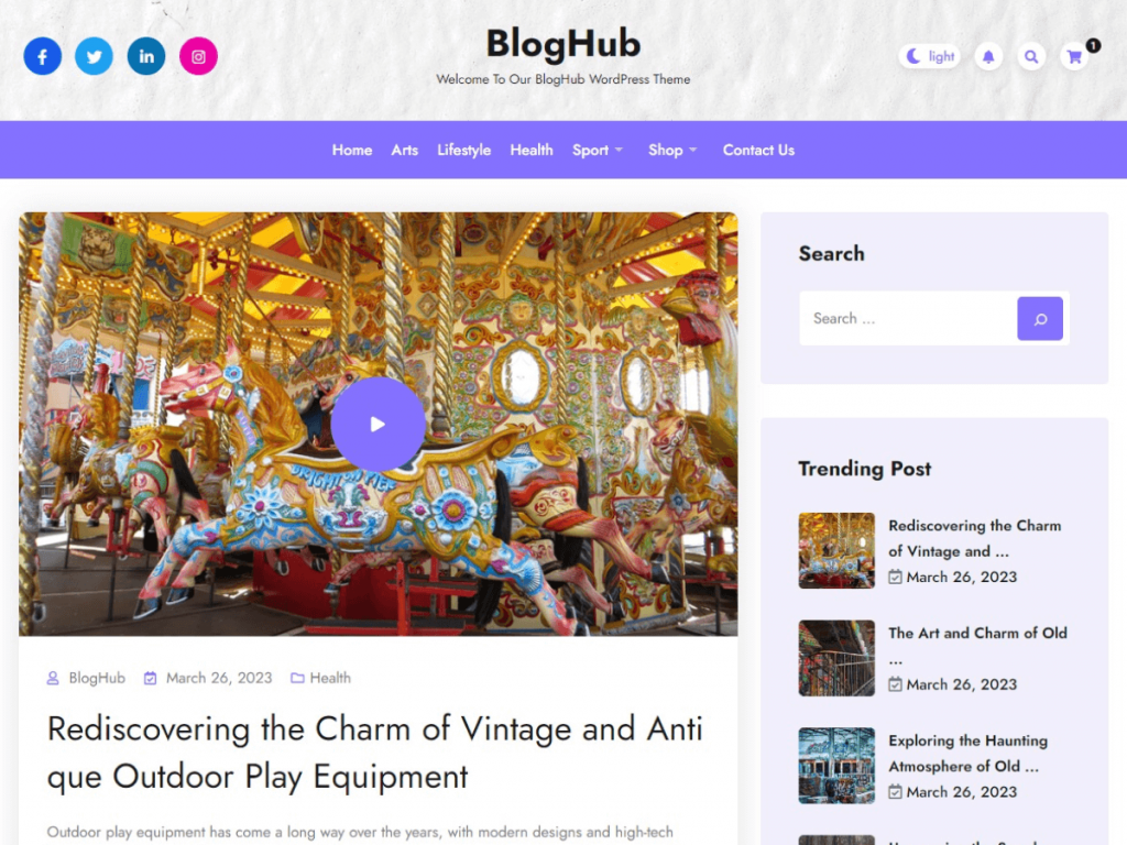 Bloghub Free WordPress Theme -Themeuniver